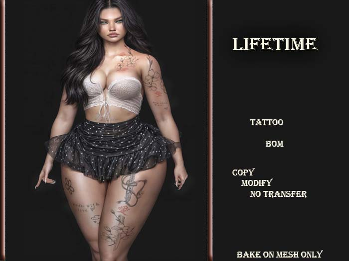 Second Life Marketplace - Lifetime ''Bom'' Tattoo 099